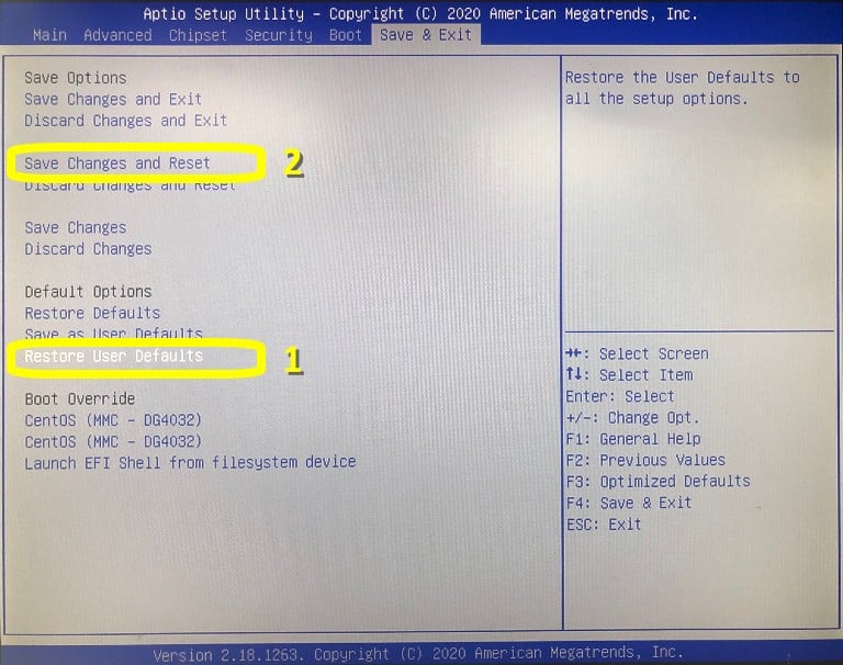 How To Restore The MPA BIOS To User Defaults
